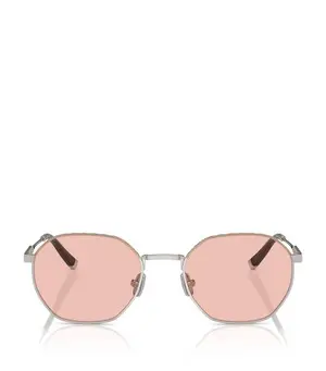 Brunello Cucinelli Brunello Cucinelli Titanium Octagon Frame Sunglasses Silver