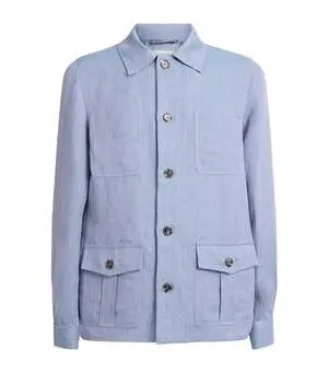 Jacob Cohen Linen Overshirt - Blue