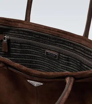 Prada Suede Tote Bag - Brown