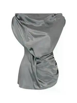 Paris Georgia Draped One-shoulder Top - Grey