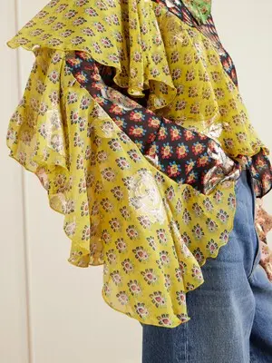 Etro Ruffled Silk-blend Blouse
