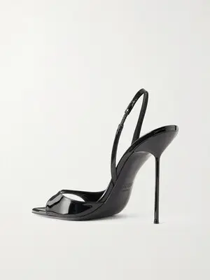 Paris Texas Lidia 95 Leather Slingback Sandals - Black
