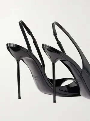 Paris Texas Lidia 95 Leather Slingback Sandals - Black