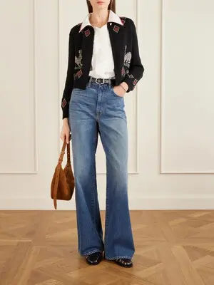 BODE Bunny Jacquard-knit Wool Cardigan