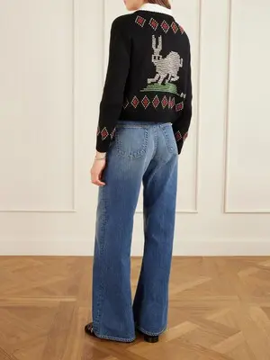 BODE Bunny Jacquard-knit Wool Cardigan