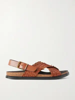 THE ROW Buckled Crossover Leather Sandals