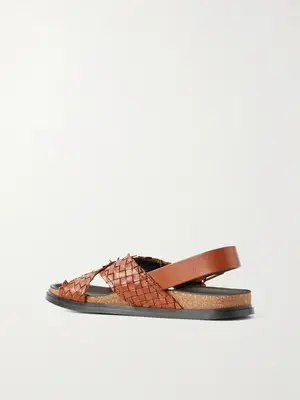 THE ROW Buckled Crossover Leather Sandals