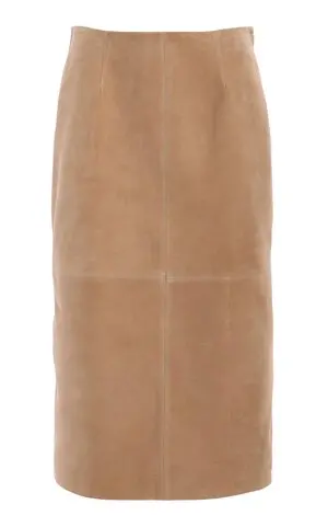 Simkhai Harrison Suede Midi Skirt