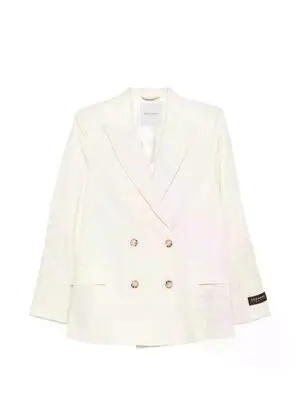 ERMANNO FIRENZE Double-breasted Embroidered Blazer - Neutrals