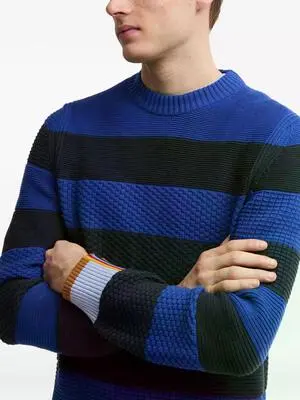 Barbour X Paul Smith Southwold Striped Textured Knit Sweater