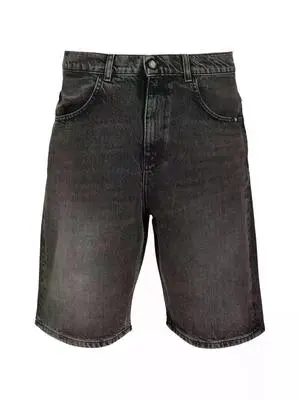 AMISH SUPPLIES Relaxed Fit Washed Denim Shorts - Black