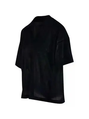 ROBERTO COLLINA Collared V-neck Short Sleeve Top