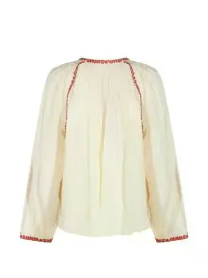 MARANT ETOILE Embroidered Round Neck Long Sleeve Top