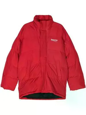 Balenciaga Political Campaign Puffer Jacket - Red