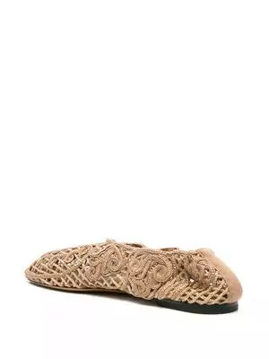 ODISSI Iris Crochet Ballet Flats - Neutrals