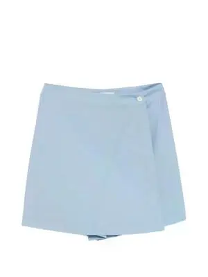MANUEL RITZ Wrap Button Skirt - Blue