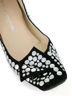 DOVE NUOTANO GLI SQUALI Studded Ballet Flats - Black