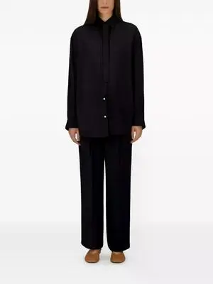Herno Textured Finish Wide Leg Trousers