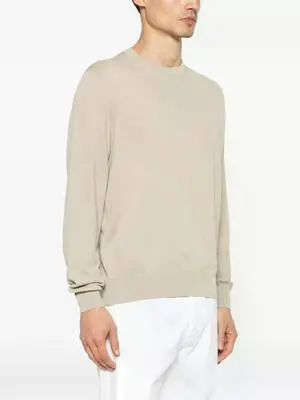 Canali Crew Neck Long Sleeve Cotton Sweater