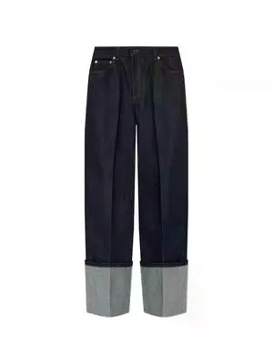 Givenchy Cuffed Wide-leg Jeans - Blue