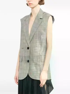 Monse Checked Zipper Tailored Vest