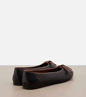 Prada Leather Ballet Flats - Brown