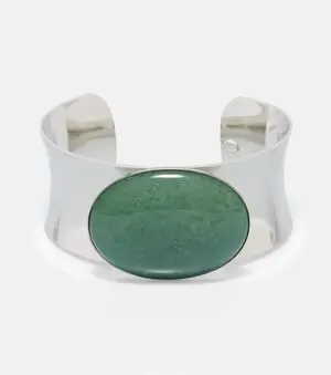 JENNIFER BEHR Johanna Cuff Bracelet With Natural Stone - Silver