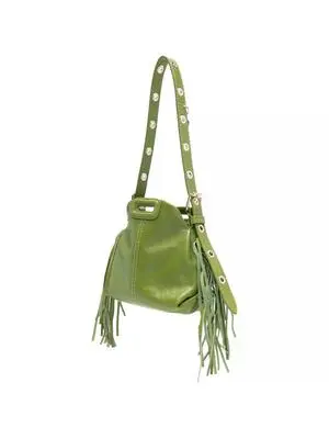 Maje Mini Miss M Fringed Tote Bag - Green