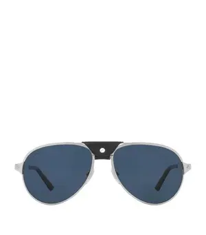 Cartier Metal Aviator Sunglasses - Silver
