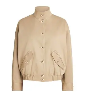 Maje Cotton High-neck Bomber Jacket