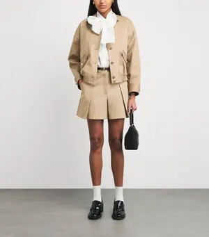 Maje Cotton High-neck Bomber Jacket