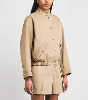 Maje Cotton High-neck Bomber Jacket