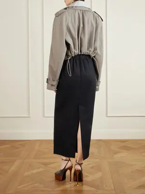 Attico Double-breasted Cropped Trench Coat