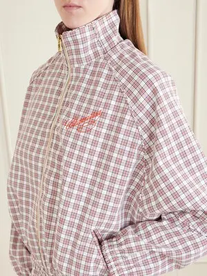WILLY CHAVARRIA Ruff Rider Embroidered Checked Track Jacket