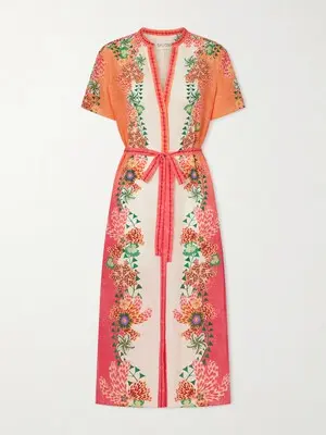 Saloni Vicki Floral-print Silk Midi Dress - Multi