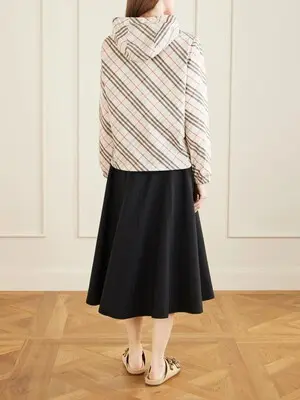 Burberry Checked Hooded Shell Jacket