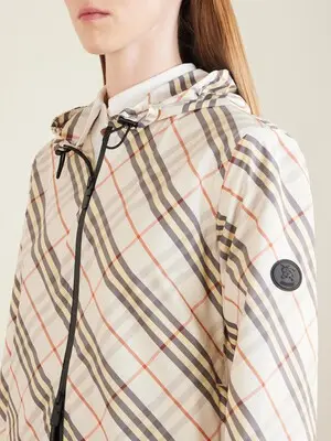 Burberry Checked Hooded Shell Jacket