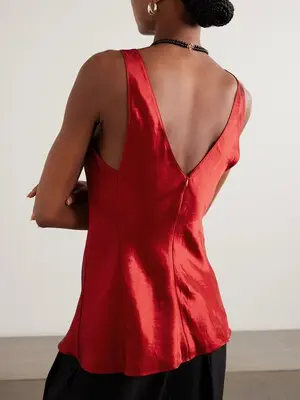 Maria Mcmanus Paneled Hammered Satin Camisole