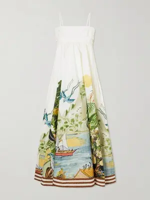 ALEMAIS Printed Organic Cotton Midi Dress - Multi