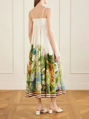 ALEMAIS Printed Organic Cotton Midi Dress