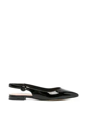 JULIE DEE Buckle Strap Ballet Flats - Black