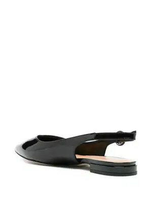 JULIE DEE Buckle Strap Ballet Flats - Black