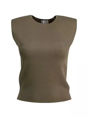 SA SU PHI Fine-knit Sleeveless T-shirt With Shoulder Pads