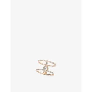 Messika Glam'azone 2 Row Pavé 18ct Gold And Diamond Ring - Pink