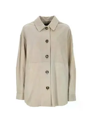 Peuterey Long-sleeve Leather Jacket - Neutrals