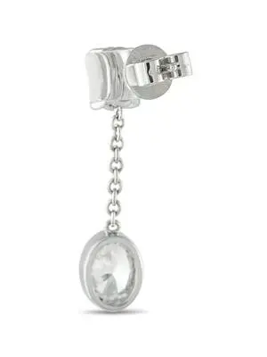 LB EXCLUSIVE 18k White Gold Oval-cut Diamond Dangle Earrings