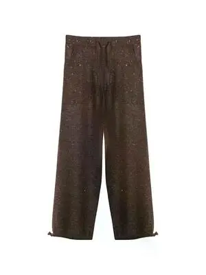 KANGRA Sequin Embellished Trousers - Brown