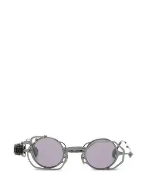 KUBORAUM Textured Round Frame Sunglasses - Silver