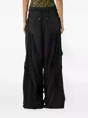 Blumarine Frayed Denim Trousers - Black