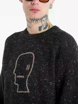 BRAIN DEAD Logo-embroidered Crew Neck Jumper